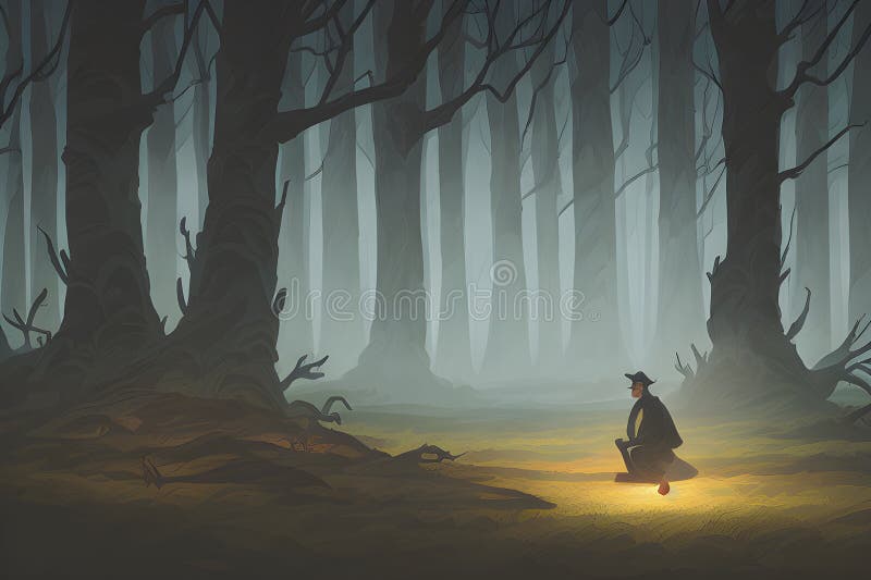 Image of the a Vivid Illustration of a Mysterious Shadow Creature ...