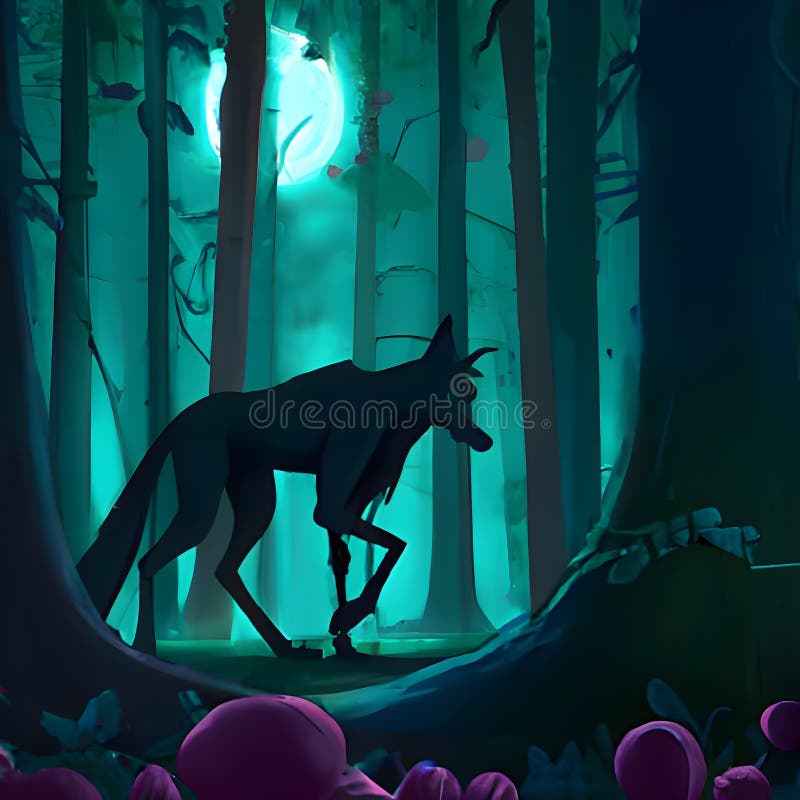 Image of the a Vivid Illustration of a Mysterious Shadow Creature ...