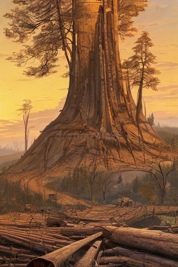 Image of the Wood or Expansion Deforestation Landscape Scene at Golden ...