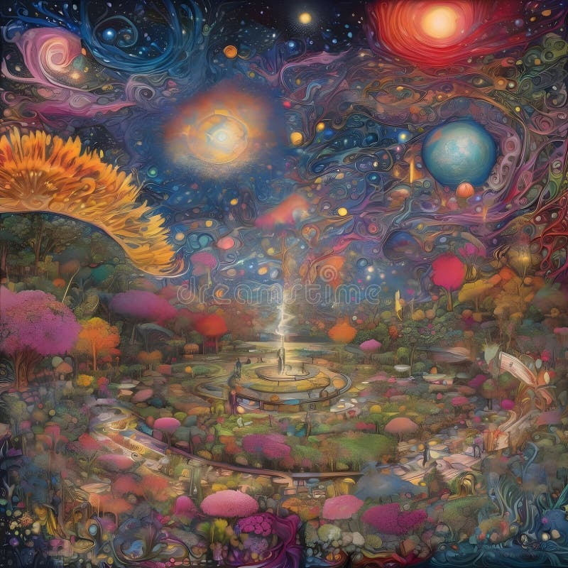 Painting of the Densest Universe Garden Combined with the Densest Multi ...