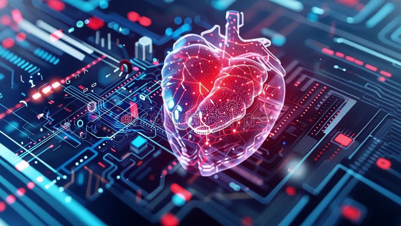 Futuristic Artificial Intelligence Generating Digital Heart on ...