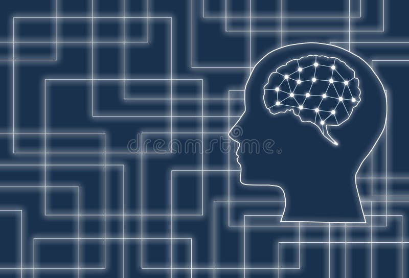 Artificial Intelligence Head with the Brain, Creative Technological ...