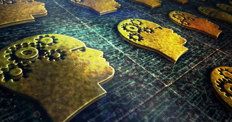 AI Head Artificial Intelligence Symbol 3d Digital Concept Loop Stock ...