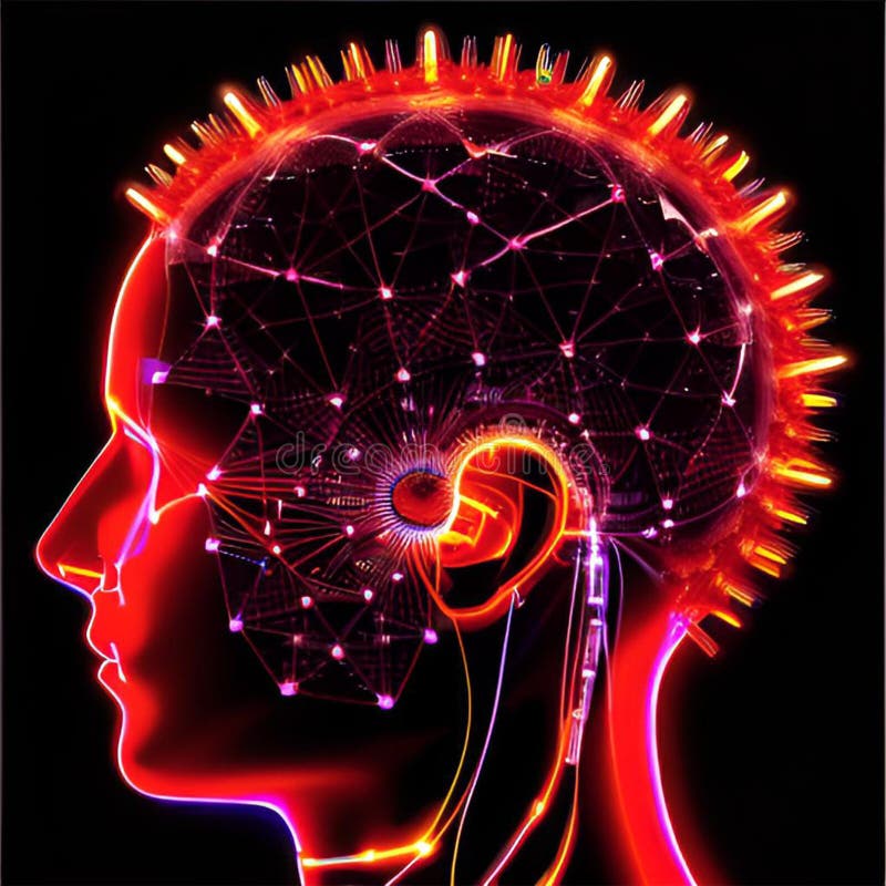 Artificial Intelligence - Head Shape - AI Stock Illustration ...