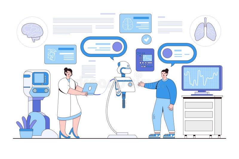 Artificial Intelligence in Healthcare Concept with Person Interacting ... Artificial Intelligence in Healthcare Concept with Person Interacting ...
