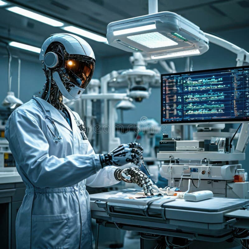 Artificial Intelligence Helps Doctors Stock Illustration - Illustration ...
