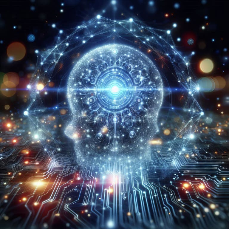 Artificial Intelligence Hologram Visual Representation of Neural Stock ...