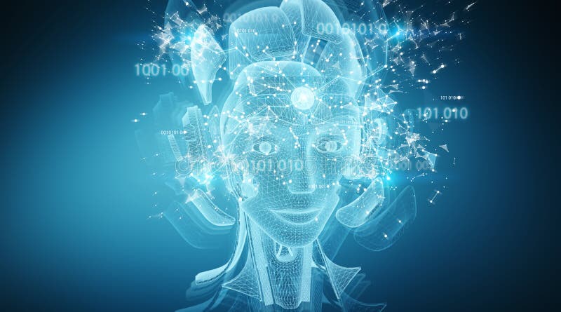 Artificial Intelligence Holographic Projection with Robot Head 3D ...