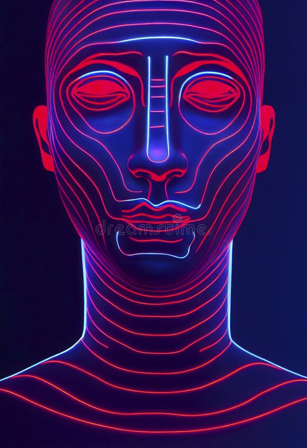 Artificial Intelligence with Human Appearance. Digital Brain. 3D Render ...