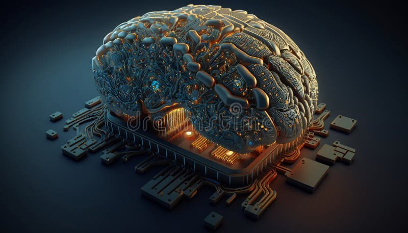 Artificial Intelligence, Human Brain As CPU, Biotechnologi Concept ... Artificial Intelligence, Human Brain As CPU, Biotechnologi Concept ...