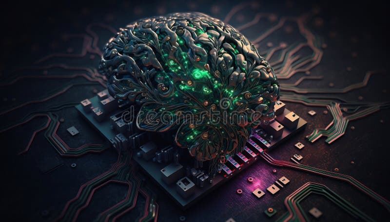 Artificial Intelligence, Human Brain As CPU, Biotechnologi Concept ...