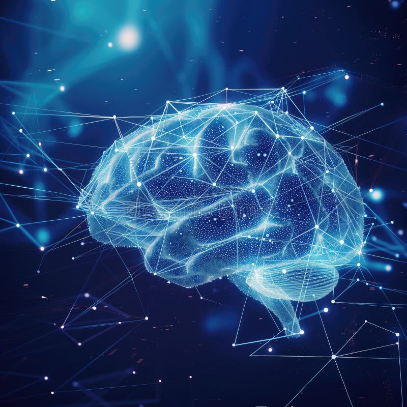 Artificial Intelligence and Human Brain Stock Illustration ...