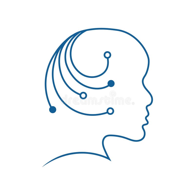 Artificial Intelligence and Human Face Logo Template Stock Illustration ...