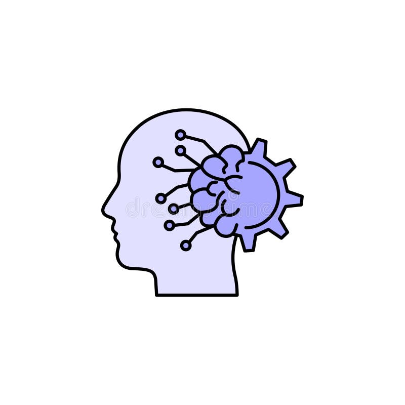Artificial Intelligence Human Mind Icon Stock Vector - Illustration of ...