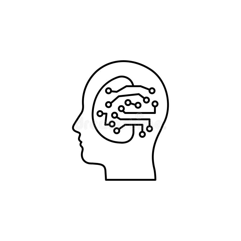 Artificial Intelligence Human Mind Icon Stock Vector - Illustration of ...