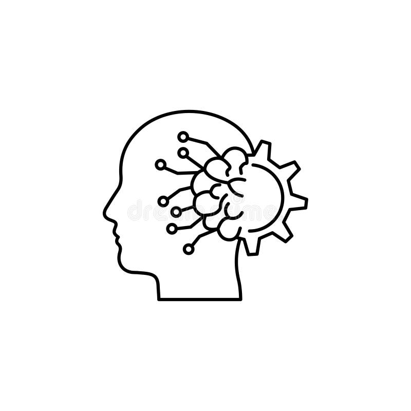 Artificial Intelligence Human Mind Icon Stock Vector - Illustration of ...