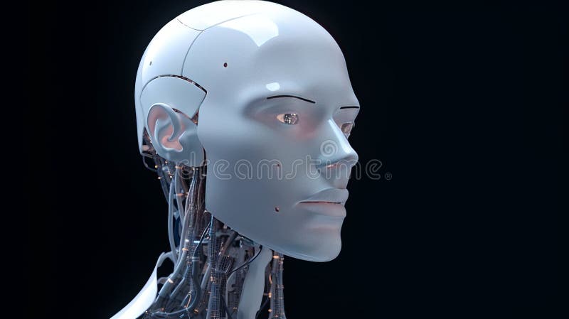 Artificial Intelligence in Humanoid Head Stock Illustration ... Artificial Intelligence in Humanoid Head Stock Illustration ...