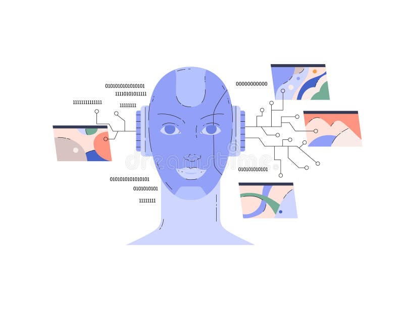 Artificial Intelligence in Humanoid Head with Network Thinks, Vector AI ...