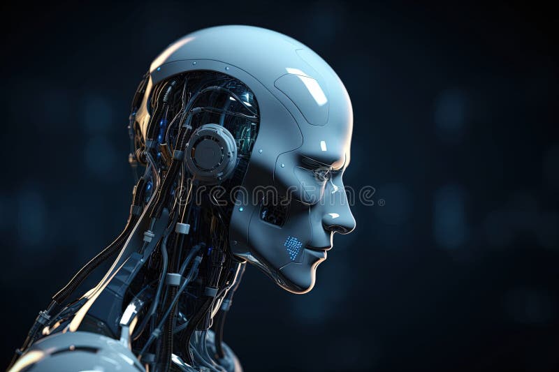 Artificial Intelligence. Humanoid Robot Stock Illustration ...