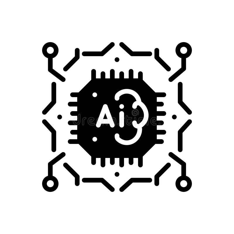 Black Solid Icon for Artificial Intelligence, Artificial and Electric ...