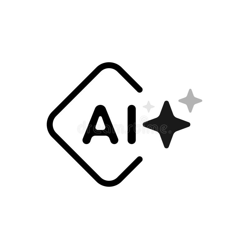 Artificial Intelligence Icon. AI Icon with Three Stars for Logo ...