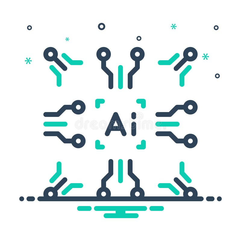 Mix Icon for Artificial Intelligence, Cyber and Secure Stock Vector ...