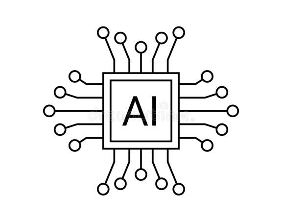 Artificial Intelligence Icon Design Emblem. AI Circuit Chip Digital ...