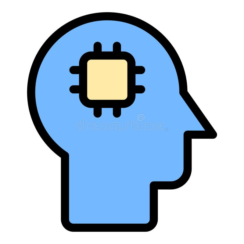 Artificial Intelligence Icon Flat Line Style Illustration Representing ...