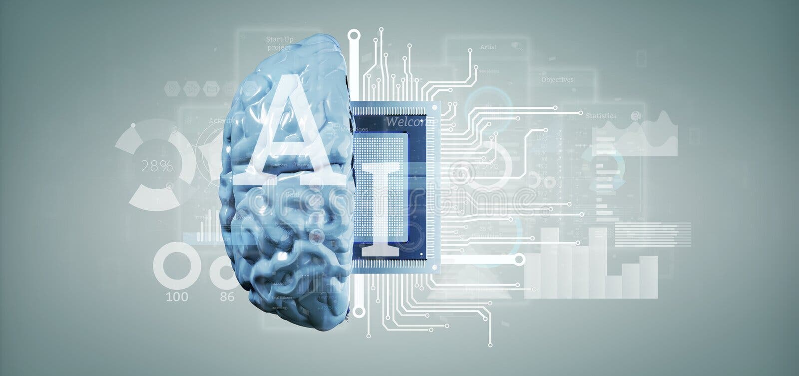 Half brain concept stock illustration. Illustration of math - 215251405