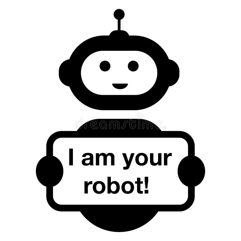 Artificial Intelligence Icon. I am Your Robot Vector Illustration Stock ...