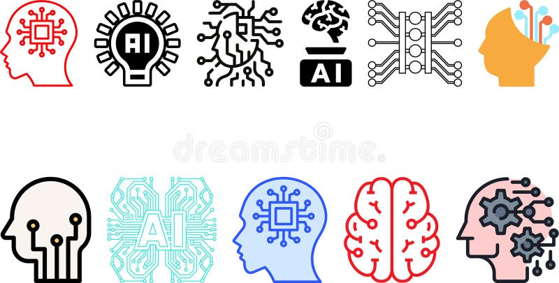 Artificial Intelligence Icon Set Collection Stock Vector - Illustration ... Artificial Intelligence Icon Set Collection Stock Vector - Illustration ...