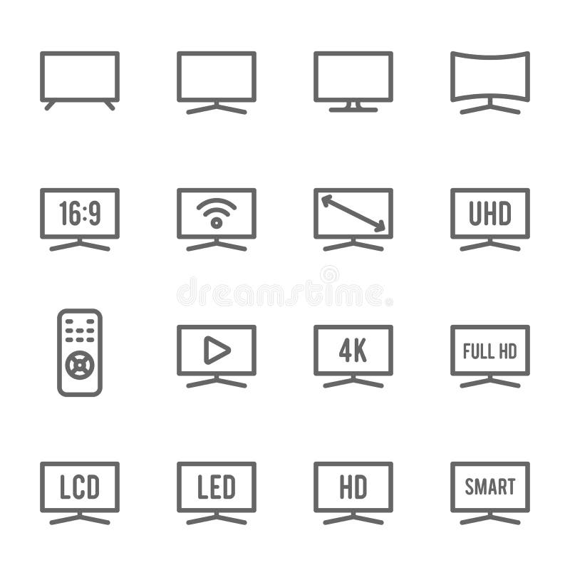 Computer Technology Vector Line Icon Set. Contains Such Icons As CPU ...