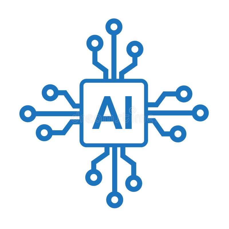 Artificial Intelligence Icon. Simple Ai System Logo. Microchip ...