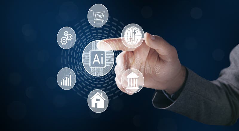 Artificial Intelligence and Icons Stock Photo - Image of circuit ...