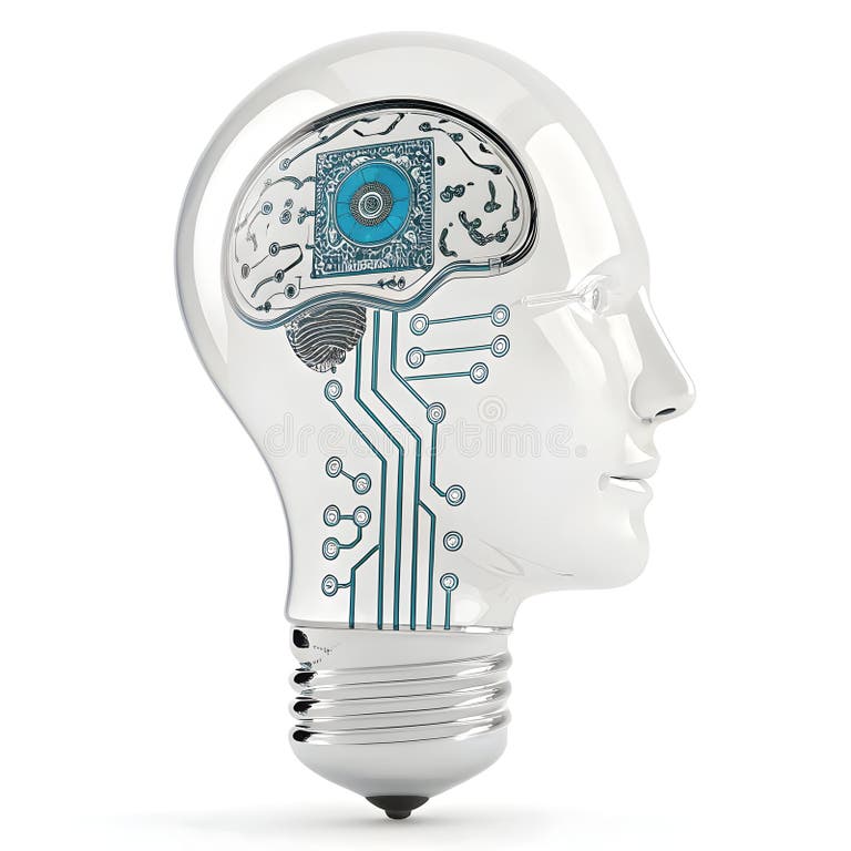 Artificial Intelligence Idea Icon 3D Render Isolated on White ...