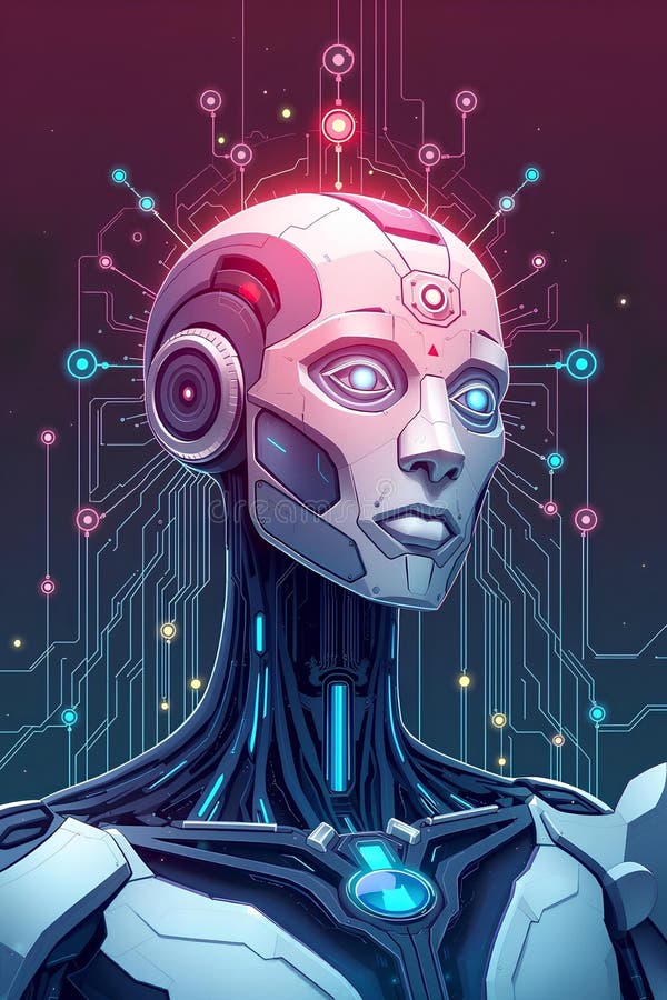 Artificial Intelligence Illustration - Futuristic Technology Concept ...