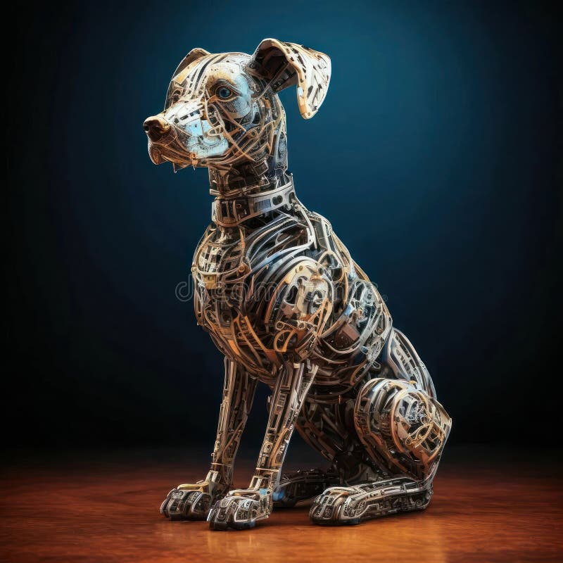 Artificial Intelligence in the Image of a Dog. a Pet Robot. AI Stock ...