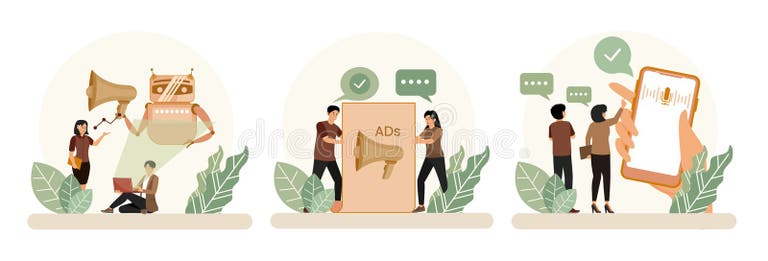 Artificial Intelligence Integration Concept. Virtual Reality Experiences. Voice Search ...