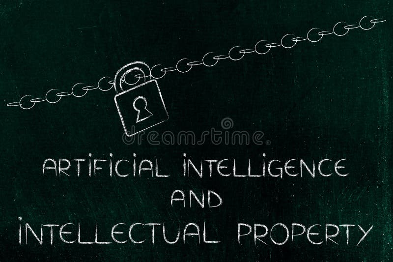 Artificial Intelligence and Intellectual Property, Text with Padlock ...