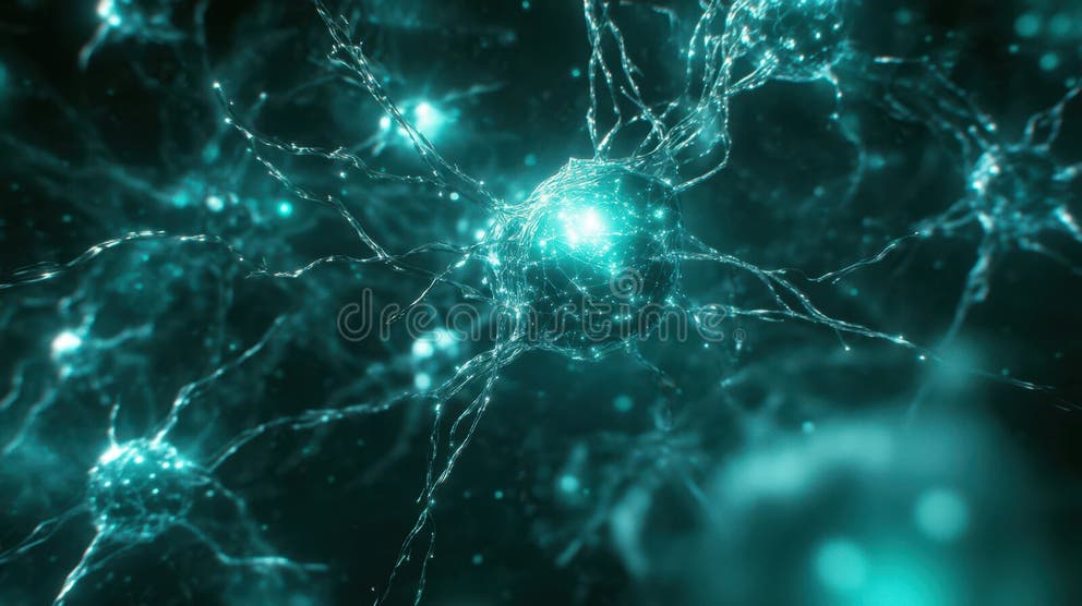 Artificial Intelligence Interface Visualized As a Glowing Neural ...