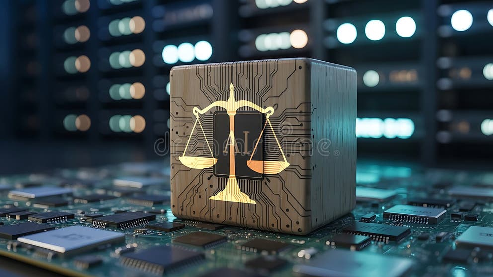 Artificial Intelligence Justice and Law Concept with Scales of Justice ...