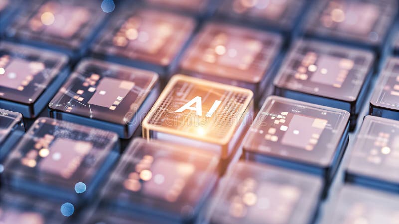 Artificial Intelligence Keyboard Featuring Illuminated Keys ...