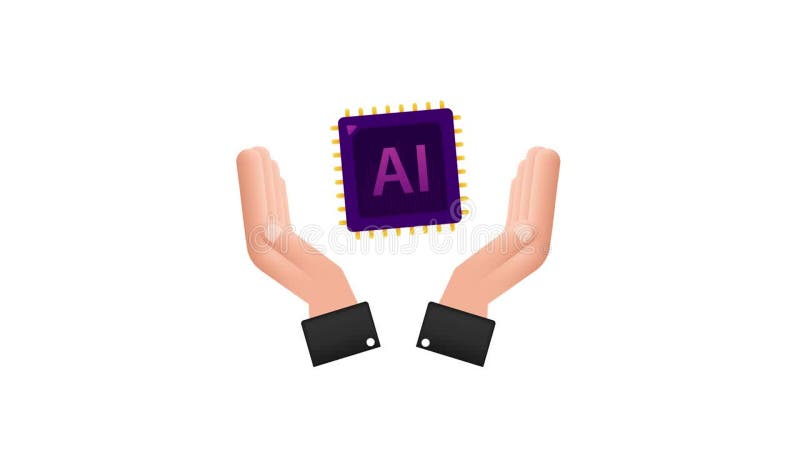 Artificial Intelligence Landing Page. Ai Icon with Hands. Website ...