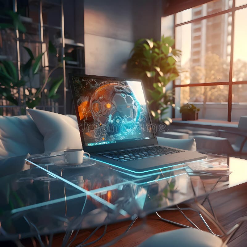 Artificial Intelligence in a Laptop Stock Illustration - Illustration ...