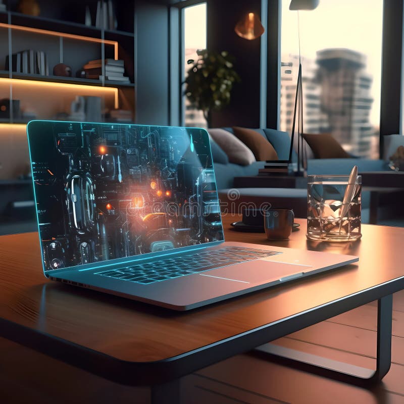 Artificial Intelligence in a Laptop Stock Illustration - Illustration ...