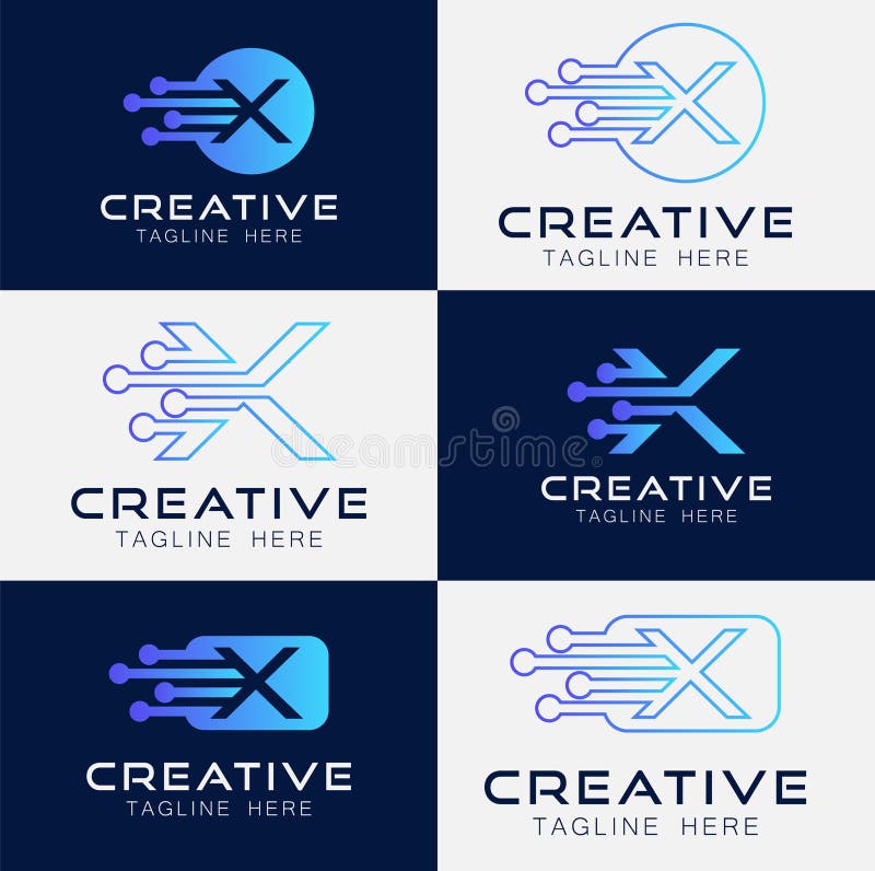 Artificial Intelligence with Letter X Network Technology Analysis Logo ...