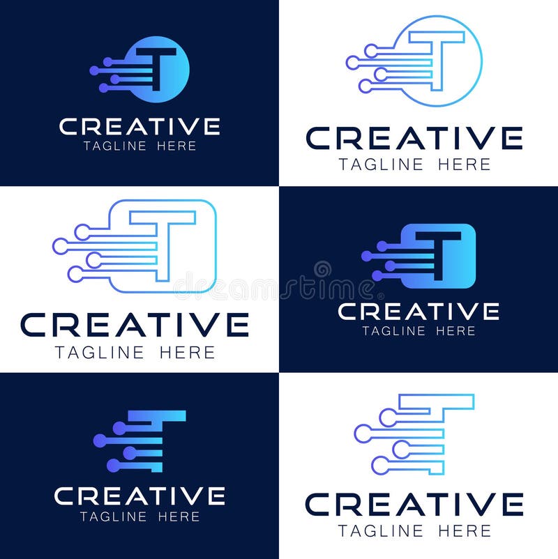 Artificial Intelligence with Letter T Network Technology Analysis Logo ...