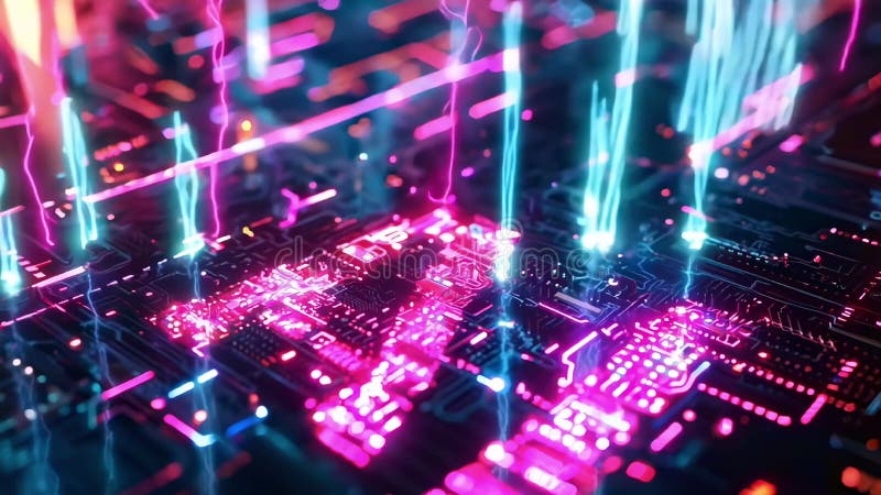 Artificial Intelligence. Letters AI Glowing in Pink and Purple Neon ...