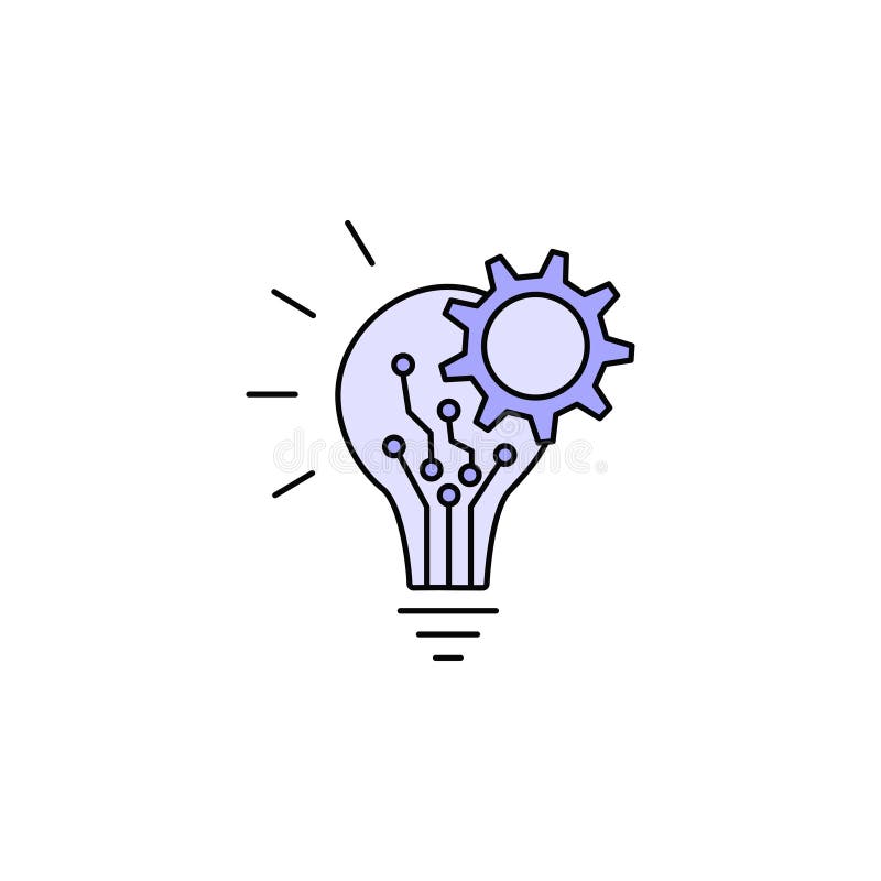 Artificial Intelligence Light Bulb Icon Vector Stock Vector ...