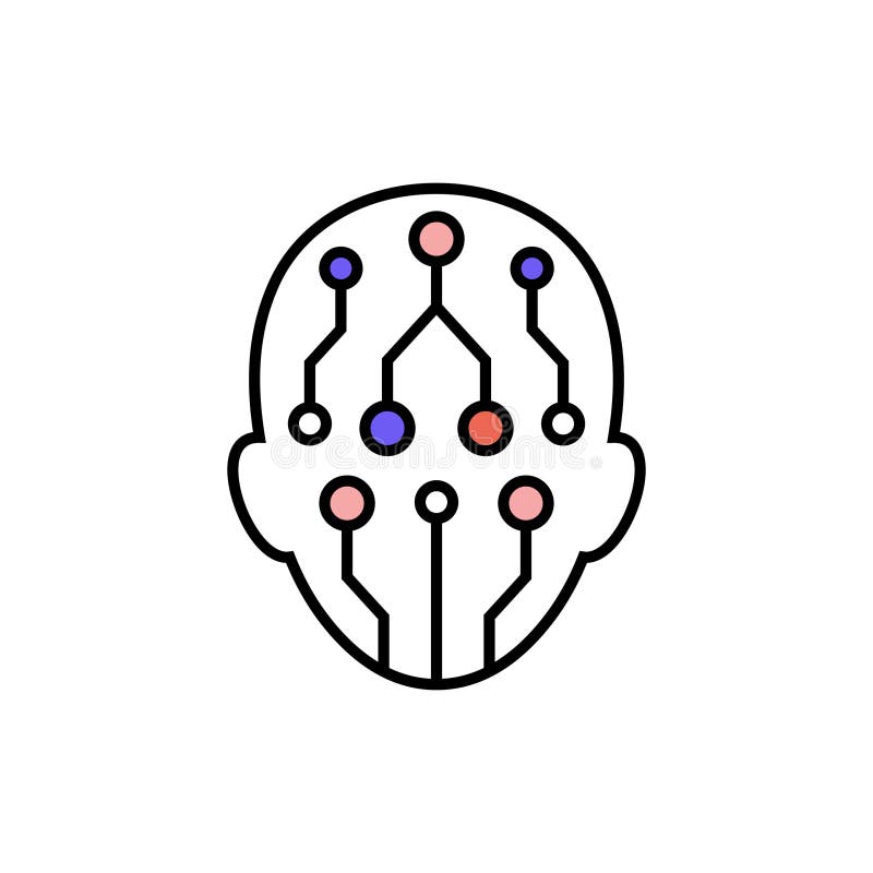 Human Face with Neural Connections. AI Concept. Artificial Intelligence ...